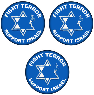 3 Pack - Support Israel Fight Terror - Badge - 59mm Badges War Peace ...