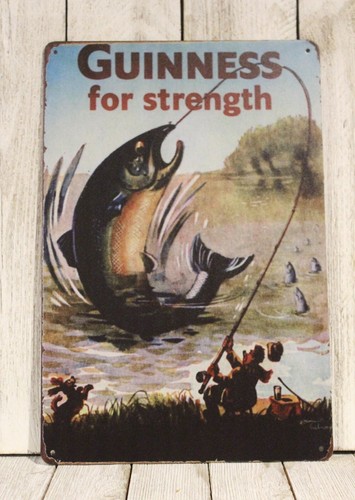 Guinness Beer Tin Metal Sign Vintage Rustic Style Ad Irish Pub Bar For ...