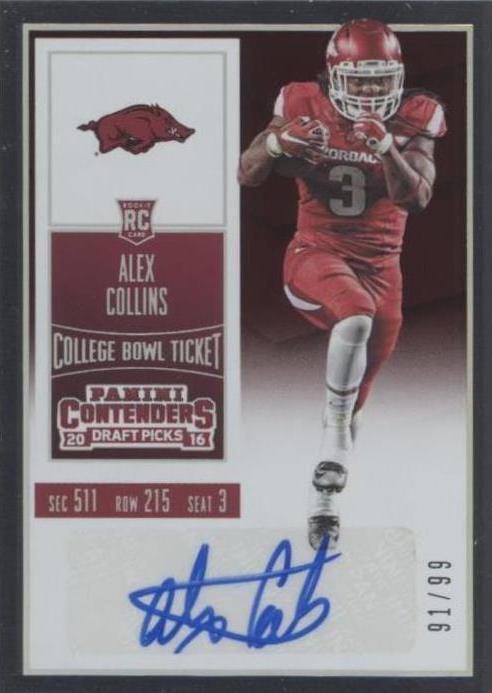 2016 Panini Contenders Draft Picks - College Ticket Alex Collins #115 ...