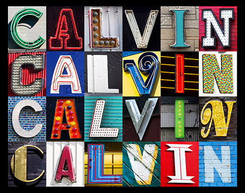 CALVIN Name Poster featuring photos of actual sign letters | eBay