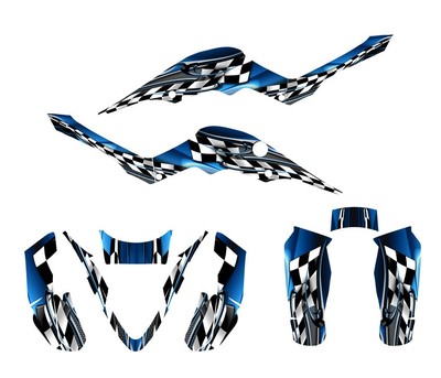 APEX Pro Shark MXR 70 90 graphics sticker kit NO2500 Blue FREE Custom ...