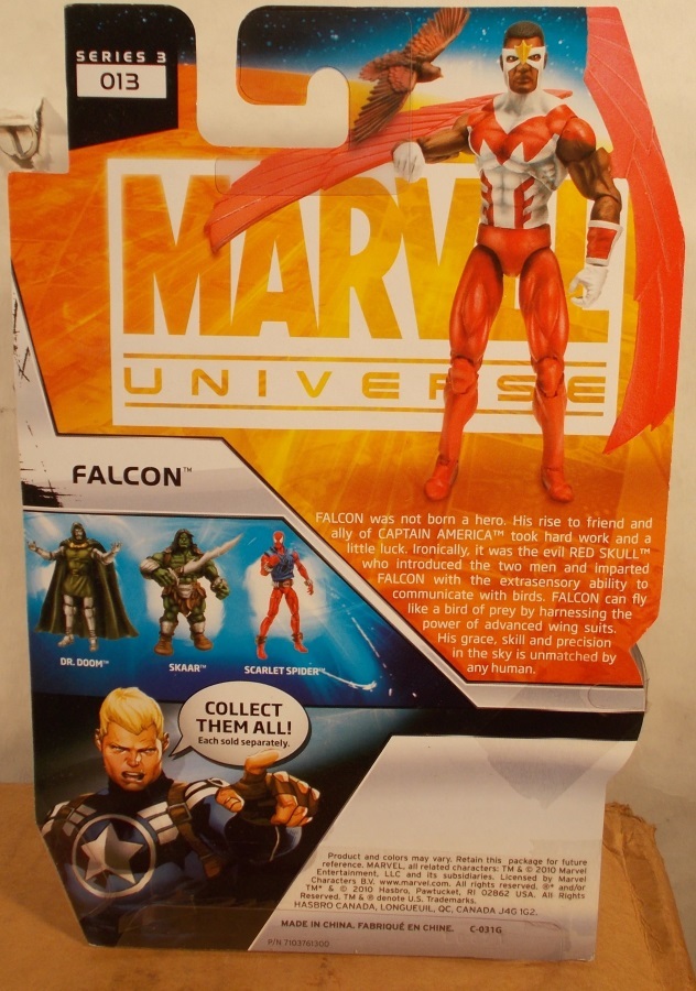 Marvel Universe 3.75 Falcon & Redwing Avengers Sam Wilson Hasbro #013 ...