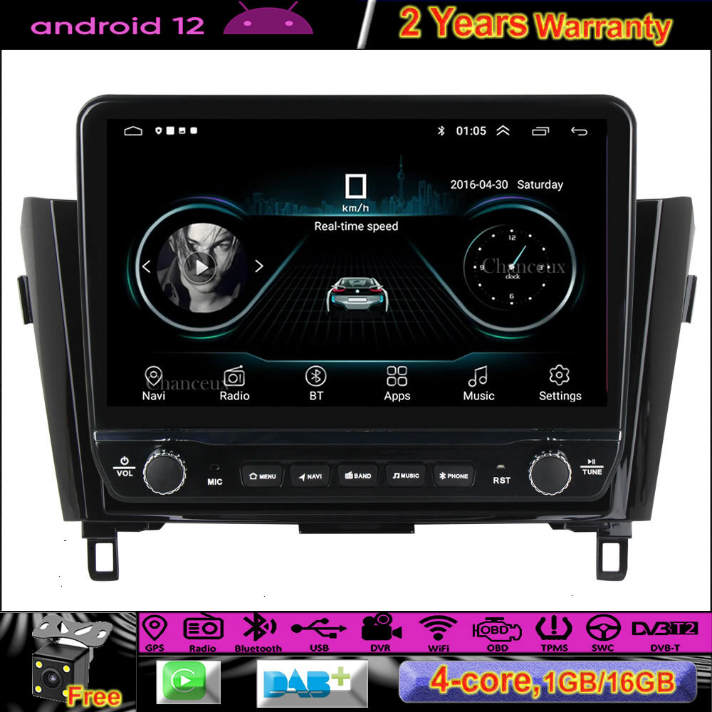 10“Android 12 Autoradio DAB GPS SAT Navi BT DVR For Nissan X-Trail ...