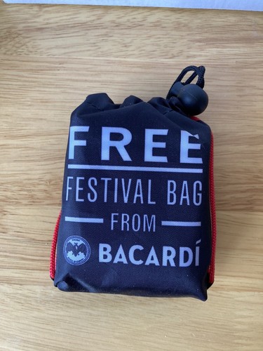 Bacardi Rum Promotional Fold Away Festival Draw String Bag BRAND NEW ...