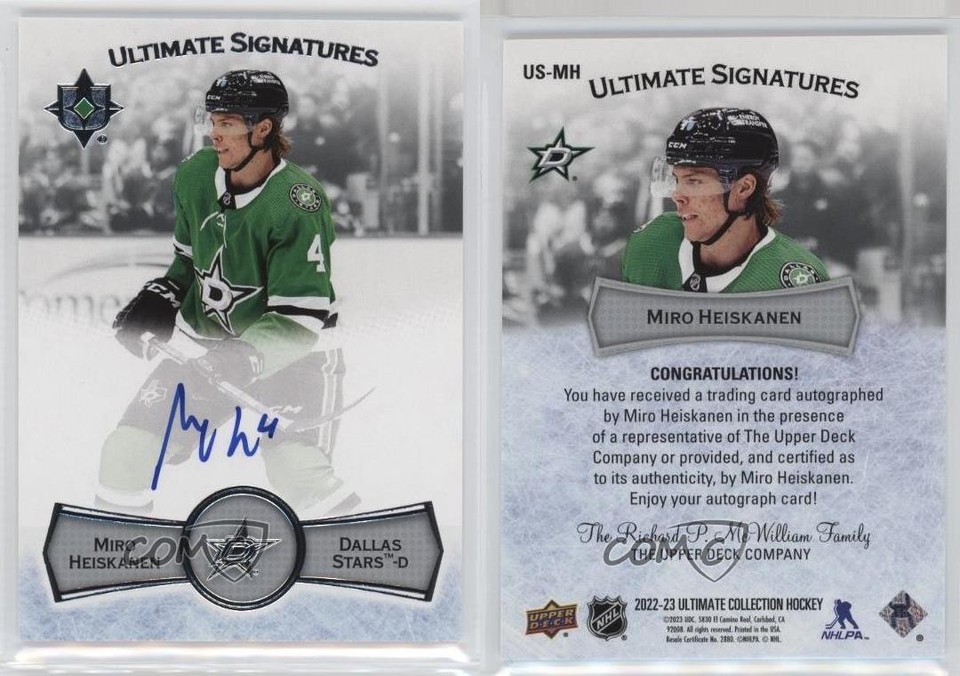 2023-24 Ultimate Collection 2022-23 Update Signatures Miro Heiskanen ...