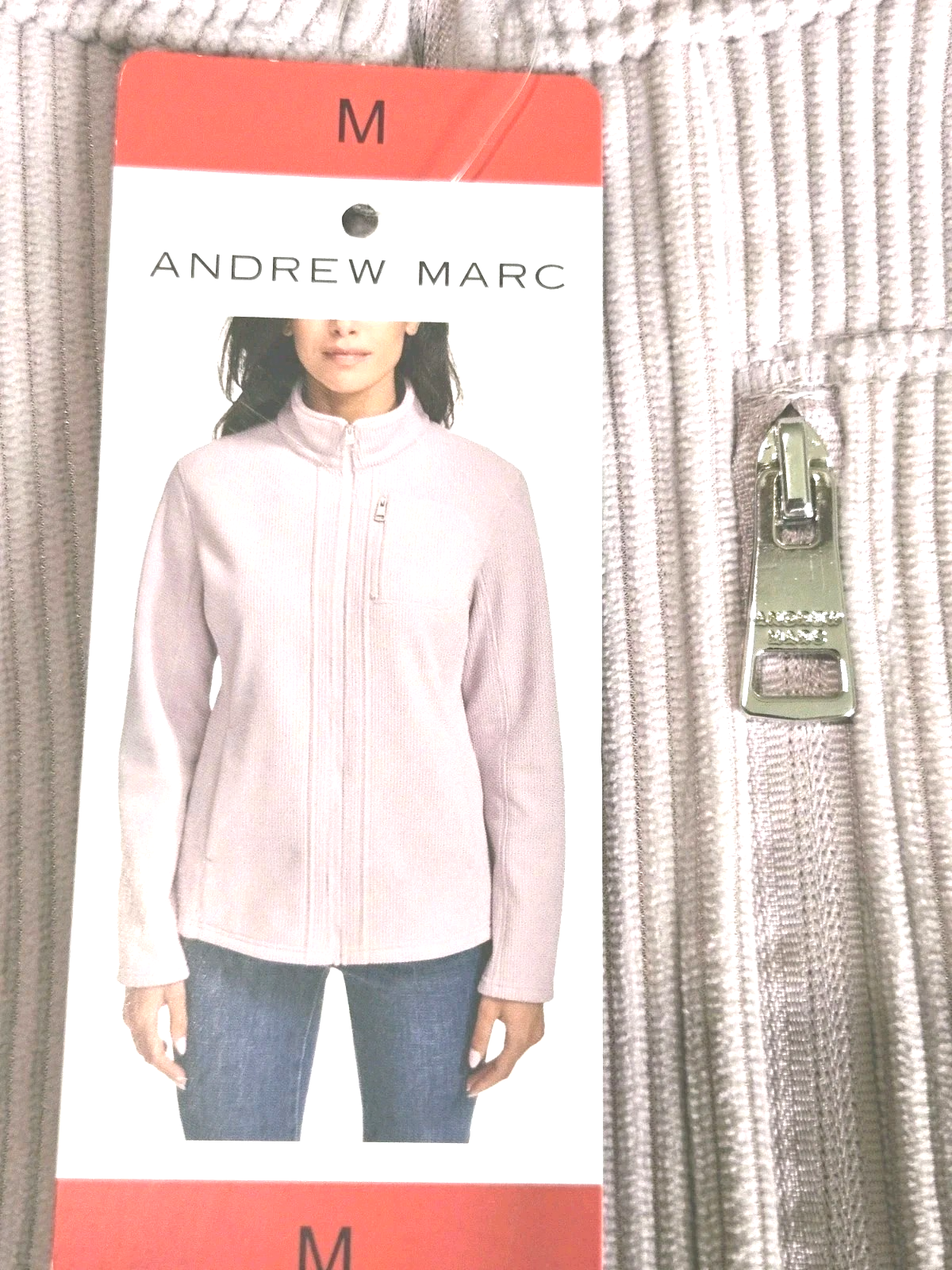NWT LADIES ANDREW MARC Ribbed Zipp Up Jacket with Pockets Lavender Size ...