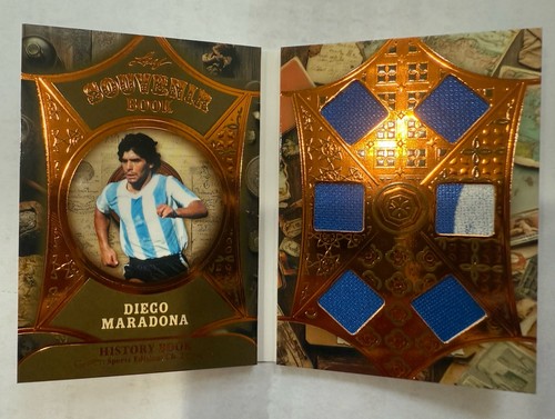 2025 Leaf History Book Diego Maradona RELIC Booklet /20 Souvenir Book ...