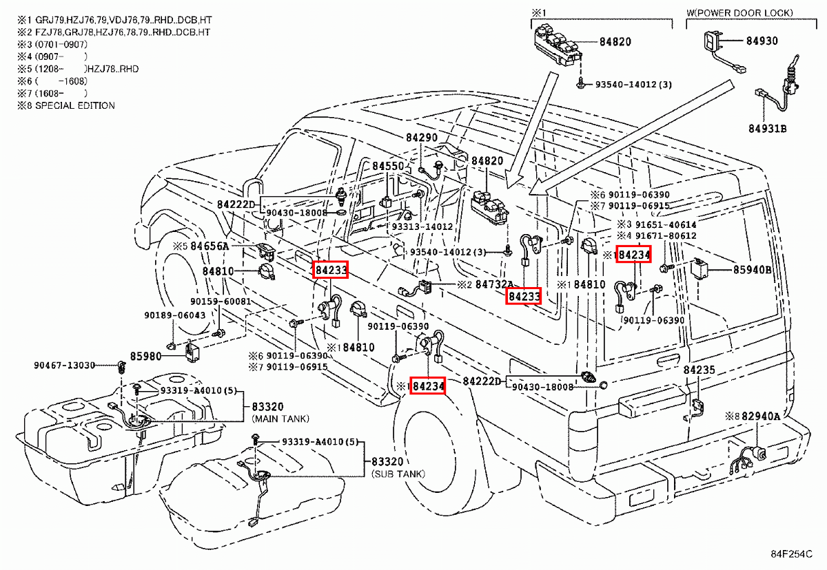 Genuine Toyota LandCruiser VDJ79 VDJ76 Door Courtesy Light Switch Inner ...