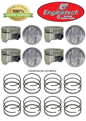 Ford Mercury 289 302 5.0 Enginetech Dish Top Pistons (8) With Cast ...