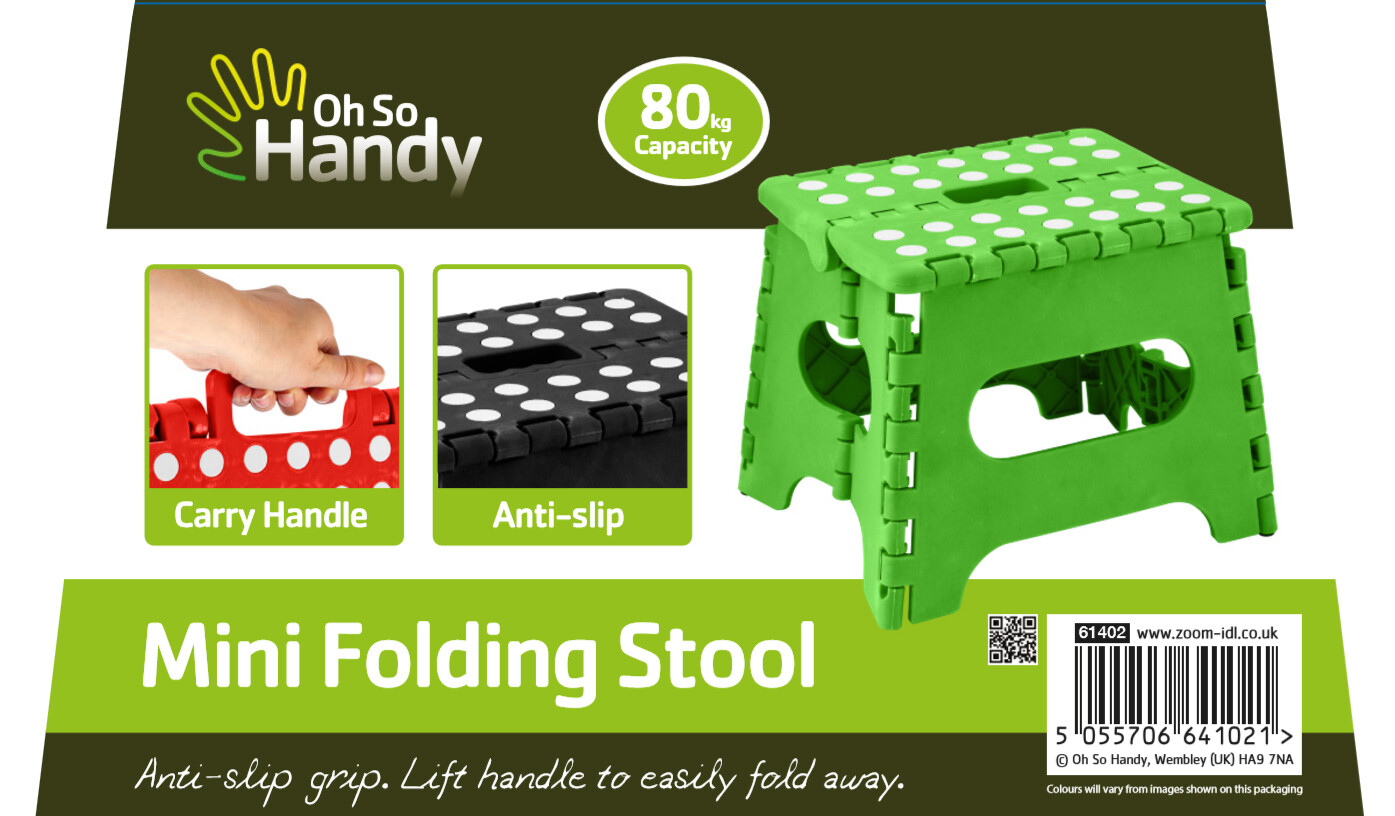 Mini Folding Stool Multi Purpose Step Anti Slip Grip Home Easy Storage ...