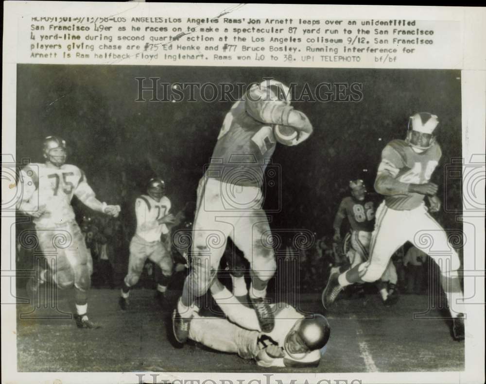 1958 Press Photo Los Angeles Rams vs San Francisco 49ers, Football Game ...