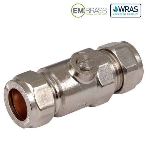 Full Bore 15mm Isolating Valve Chrome Plated WRAS Approved Isolator ...