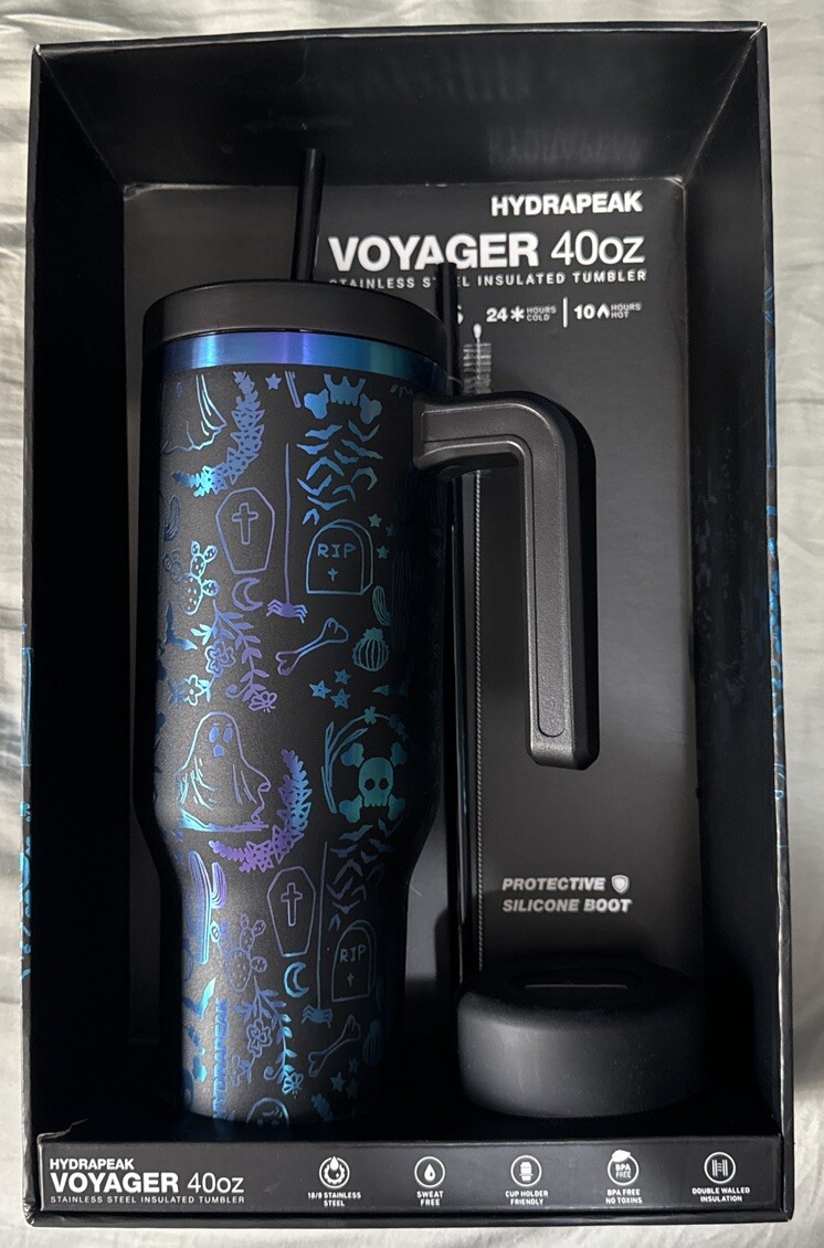 NEW Hydrapeak Etched Halloween Holographic Voyager 40oz Steel Tumbler HPBX24VYGR | eBay