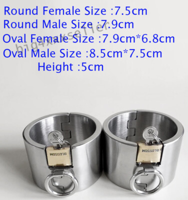 Stainless Steel Handcuffs Restraints Anklet Shackle Leg Cuffs Body ...