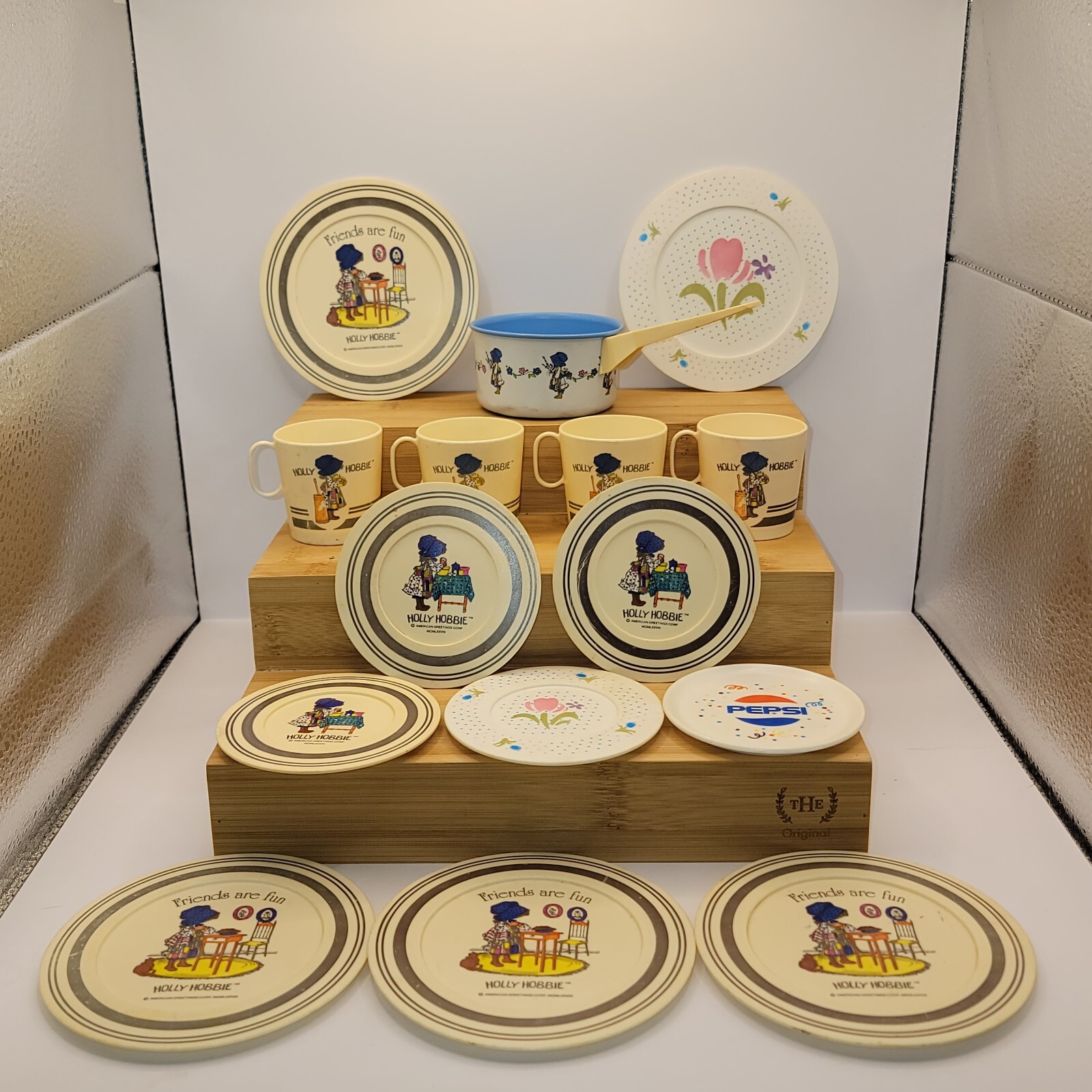 Large Lot of Vintage Holly Hobbie Aluminum Specialty Dishes & Pepsi ...