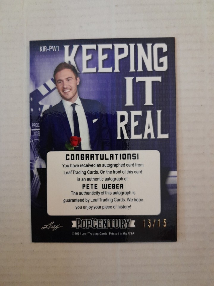 Pete Weber /15 Purple Ice KIR Autograph Card 2021 Leaf Pop Century The ...