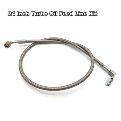 For Toyota Nissan 4 AN 90° 24" Oil Line Kit For T3/T4 Turbo Oil Feed ...