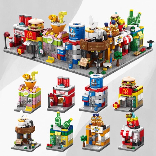 Building Blocks Soda Shop Real City Building Copy Red White Cola Theme ...