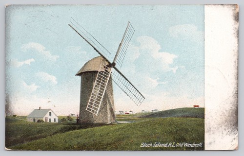 Vintage Block Island RI Old Windmill Postcard 1906 Hugh C Leighton | eBay