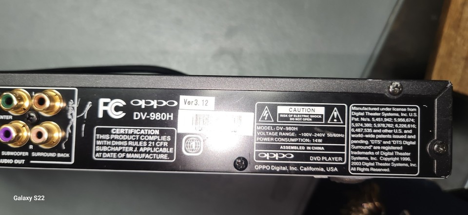Oppo DV-980H DVD Player No Tested | eBay