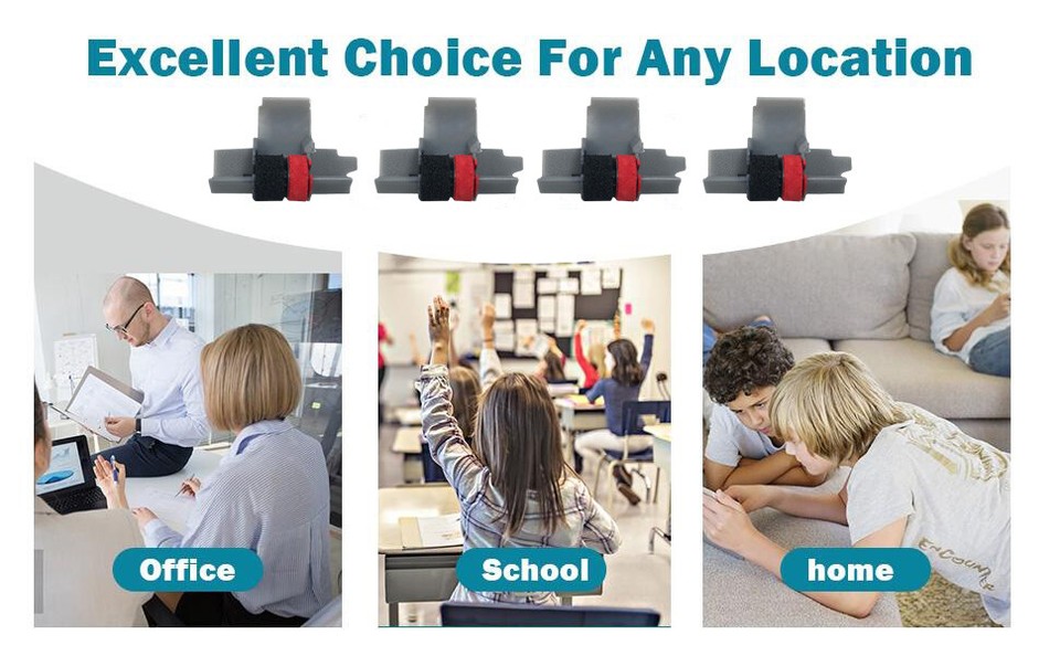 IR-40T Black and Red x 6 Pack Calculator Ink Rollers CP13 NR42 IR40T ...