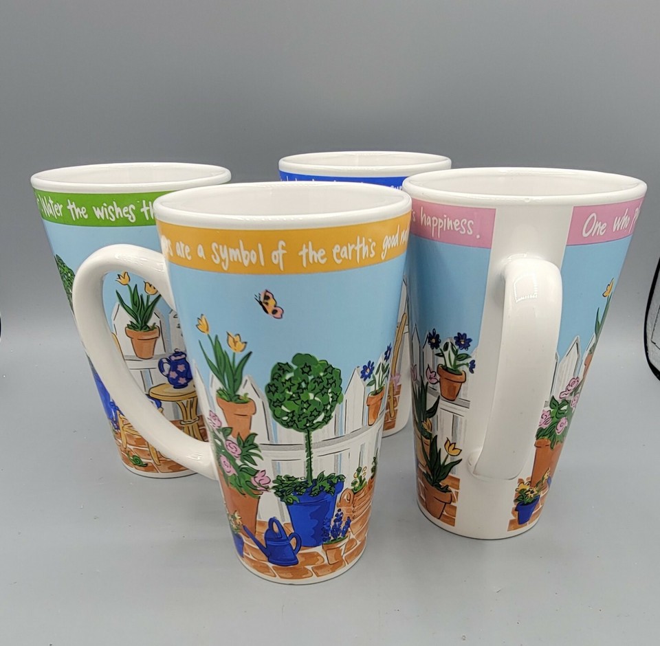 4 Signature Riviera Van Beers Coffee Cup Mug Floral Garden Plant ...