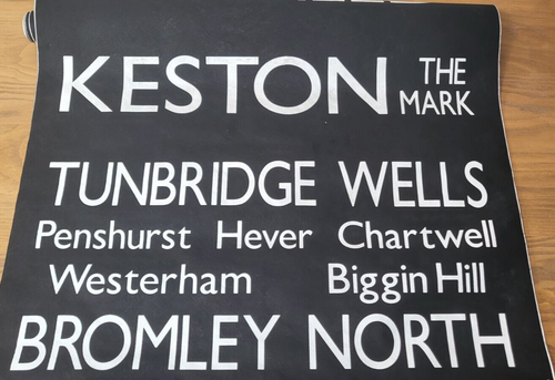 Vintage Bus Destination Blind Sign- Keston, Tunbridge Wells, Westerham ...