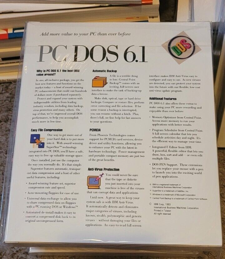 IBM PC MS-DOS 6.22 Plus Enhanced Tools Installer Floppy Disks 5.25" 1 ...