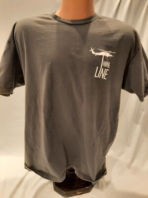 Large Nine Line 9 Line Grey Tshirt Ised | eBay