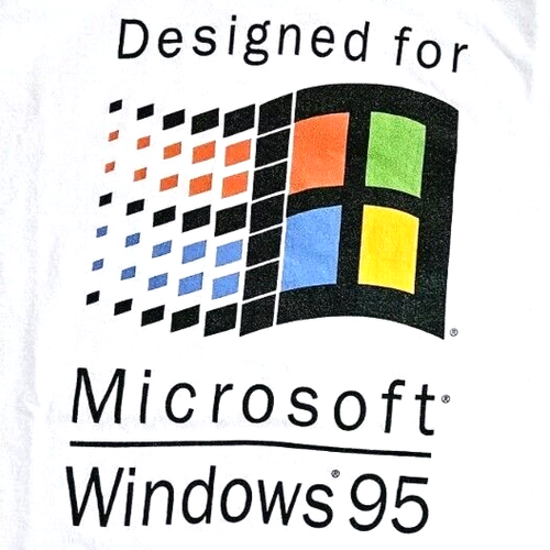 Rare Vintage Microsoft Windows 95 Tech T-Shirt Computer Design Large | eBay