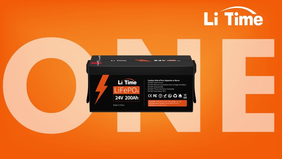 Litime 24V 200Ah LiFePO4 Lithium Battery 5120Wh for Off-grid Solar ...