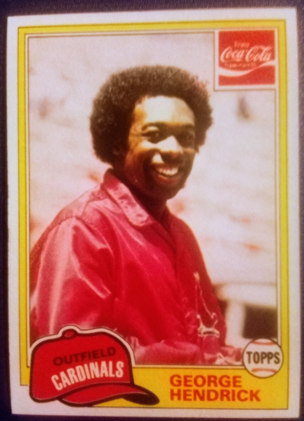 1981 Topps Coca-Cola St. Louis Cardinals #2 George Hendrick ⚾ FREE ...