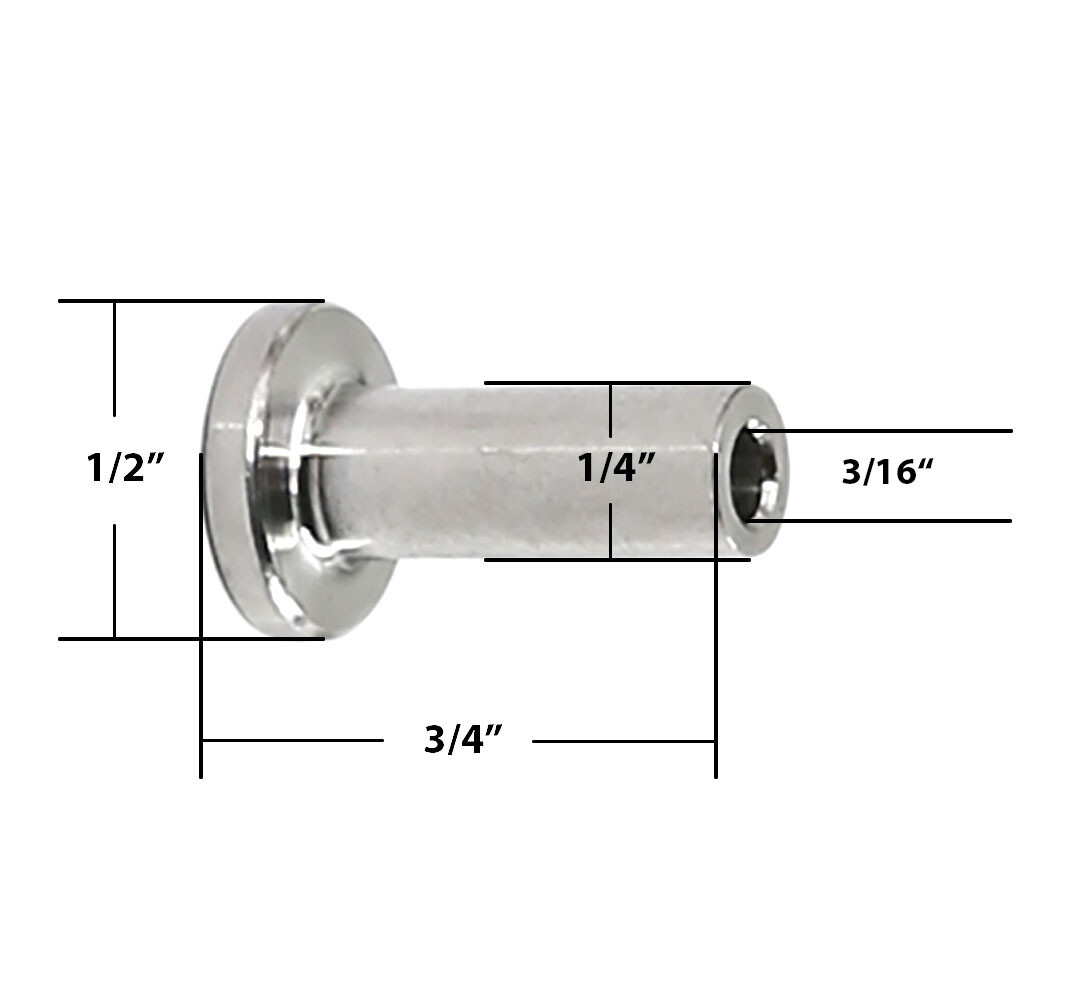 Stainless Steel Cable Protector Sleeve Grommet for 1/8”~ 3/16" Cable ...