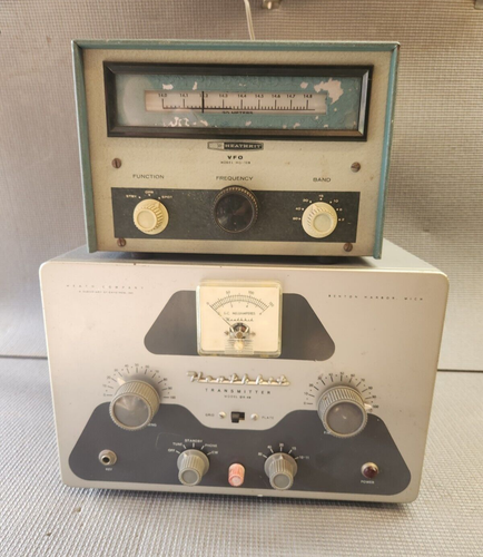 OLD HEATHKIT HAM RADIO TRANSMITTER SET DX-40 & VFO HG-108 FREQUENCY ...