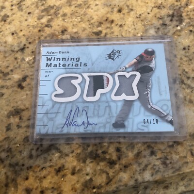 2007 SPX ADAM DUNN WINNING MATERIALS AUTO 4/10 AUTOGRAPH | eBay