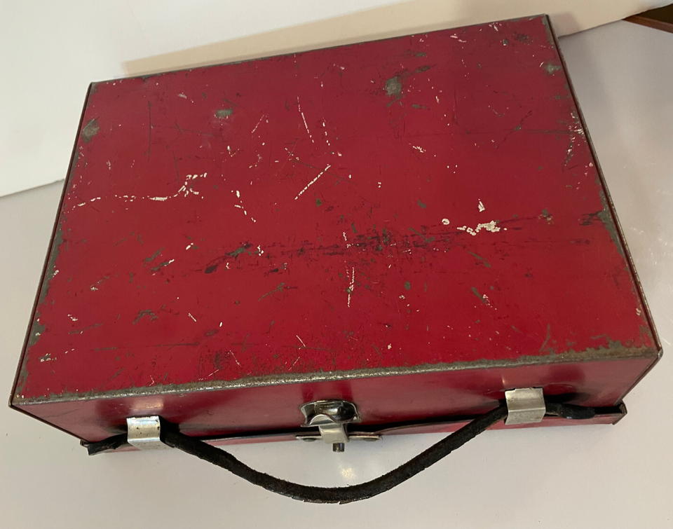 Vintage Antique Super Rare EVEREADY Red Metal Lunch Box w/Hot Cold ...