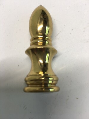 2" TALL Solid Brass Polished Bullet Shaped Lamp Finial 1/4 -27 Thread ...
