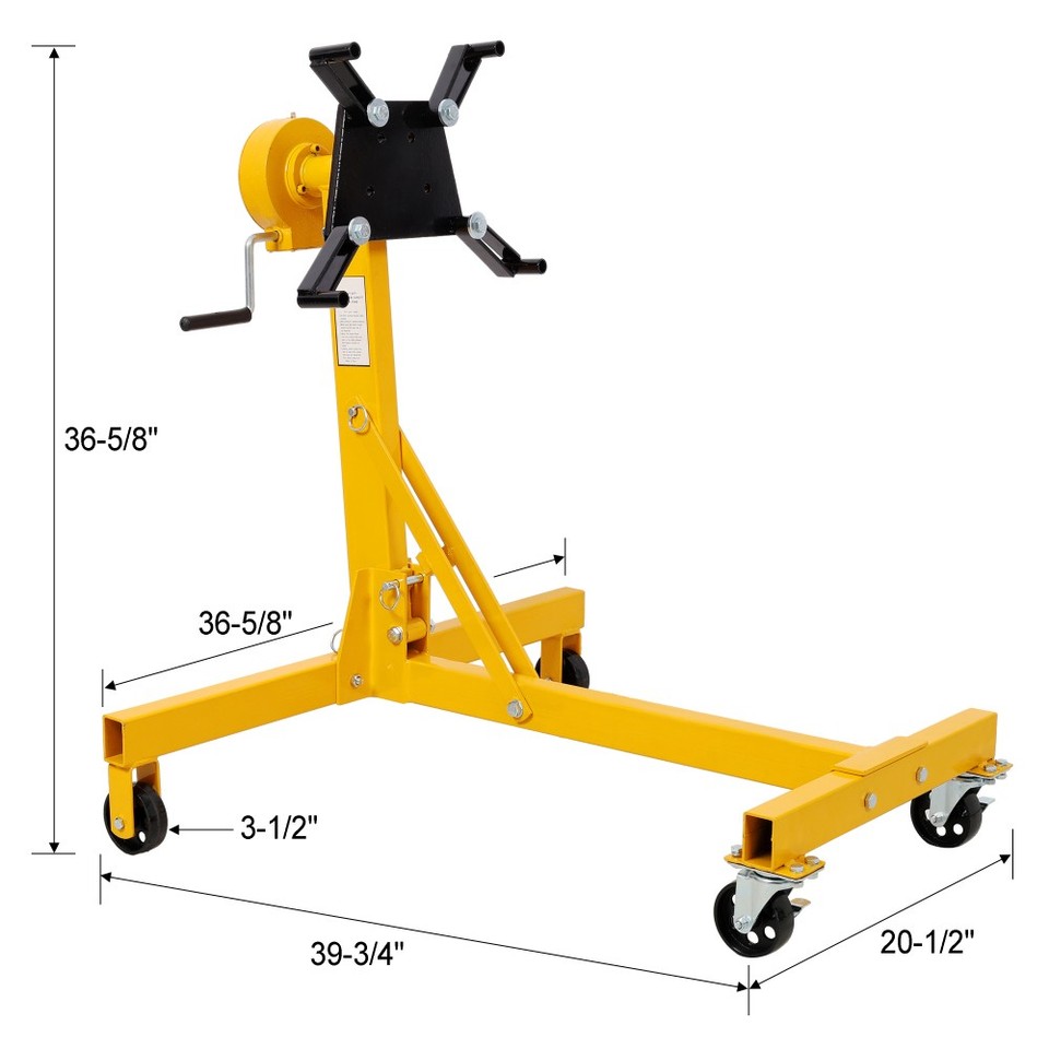 1000lbs Folding Engine Stand, Geared Rotating Head 360° Adjustable ...
