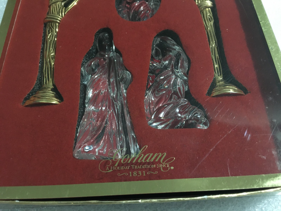Gorham Nativity Scene 3pc Holiday Tradition Crystal Figures | eBay