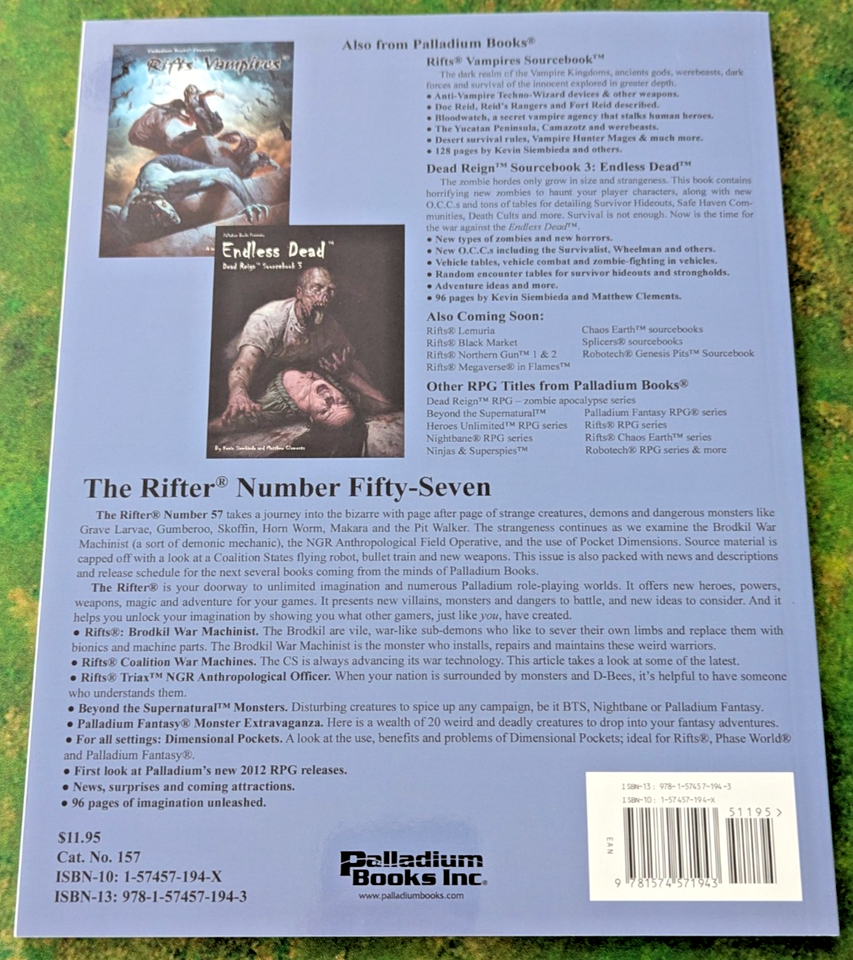 Rifts RPG The RIFTER #57 Your Guide to the Megaverse (Softcover ...