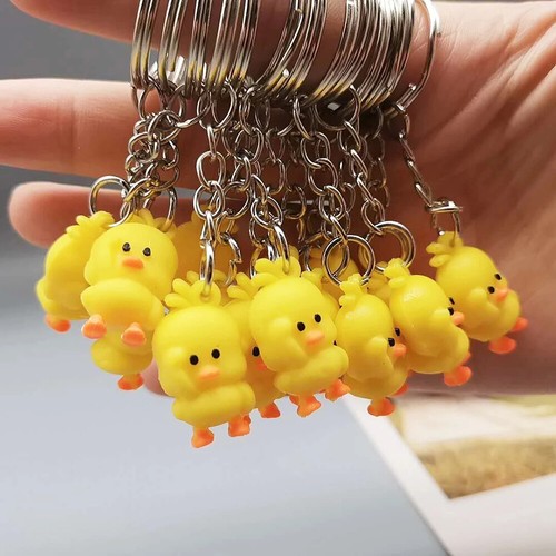 5pcs Little Yellow Duck Cartoon Little Duck Key Rings Key Chain ...