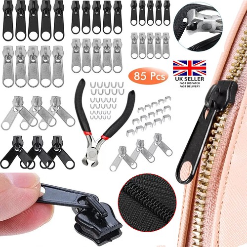 85pcs Fix Zipper Replacement Metal Quickly Instant Repair Kit Zip ...