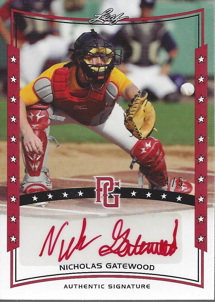 2014 Leaf Perfect Game Showcase Autographs Red #ANG1 Nicholas Gatewood ...
