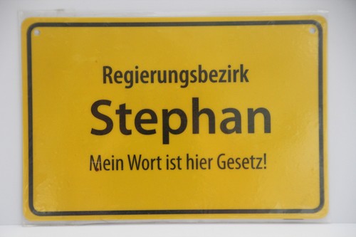 Funschild Regierungsbezirk Stephan Mein Wort ist hier Gesetz! Postkarte ...