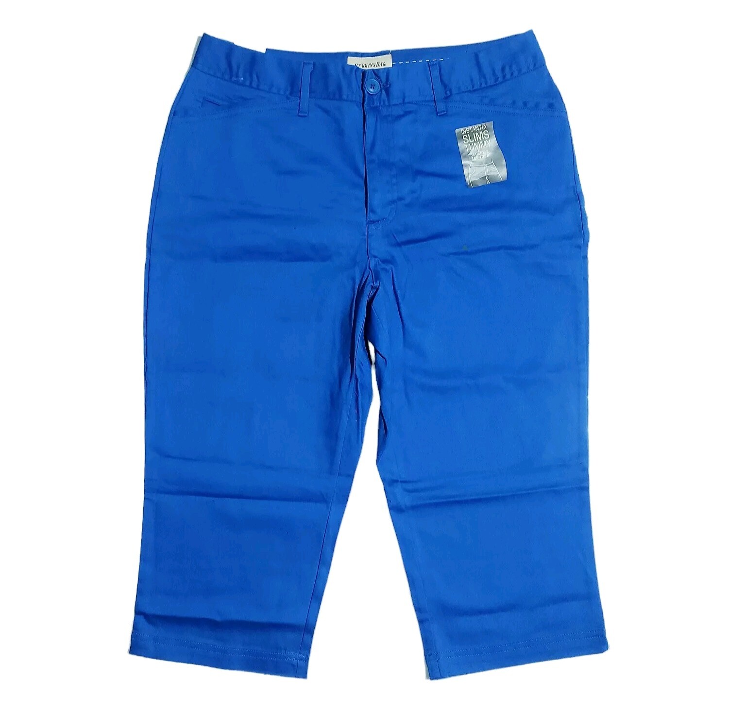 St Johns Bay Womens Secretly Slender Capri Pant Austin Blue Size 12 NWT ...