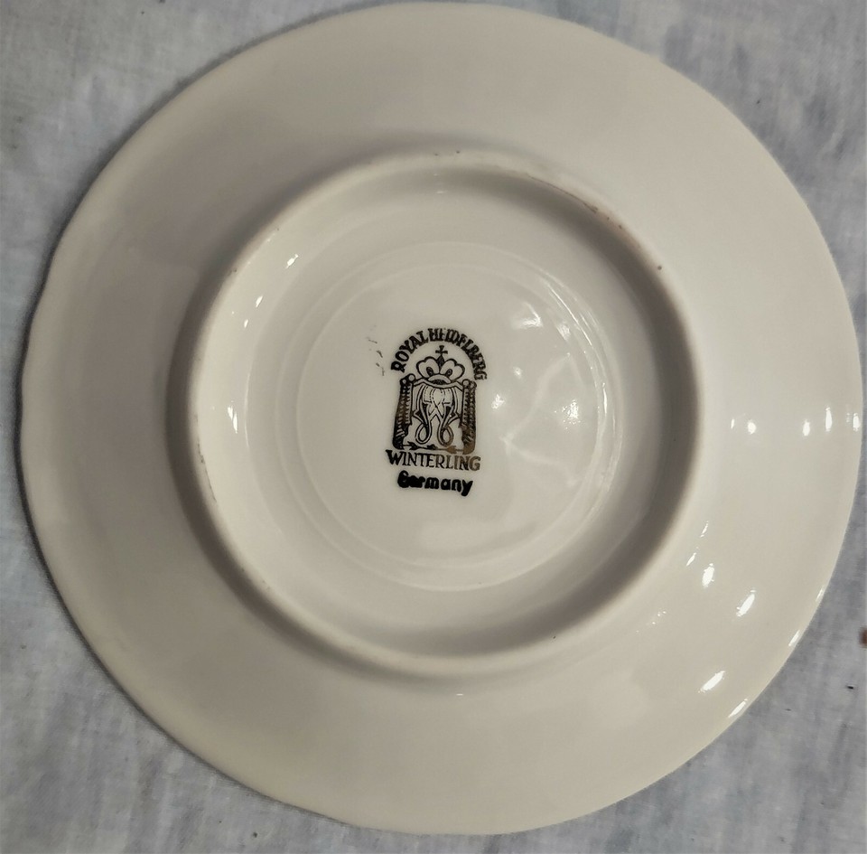 Royal Heidelberg Winterling Germany Porcelain Black / Gold Demi Teacup ...