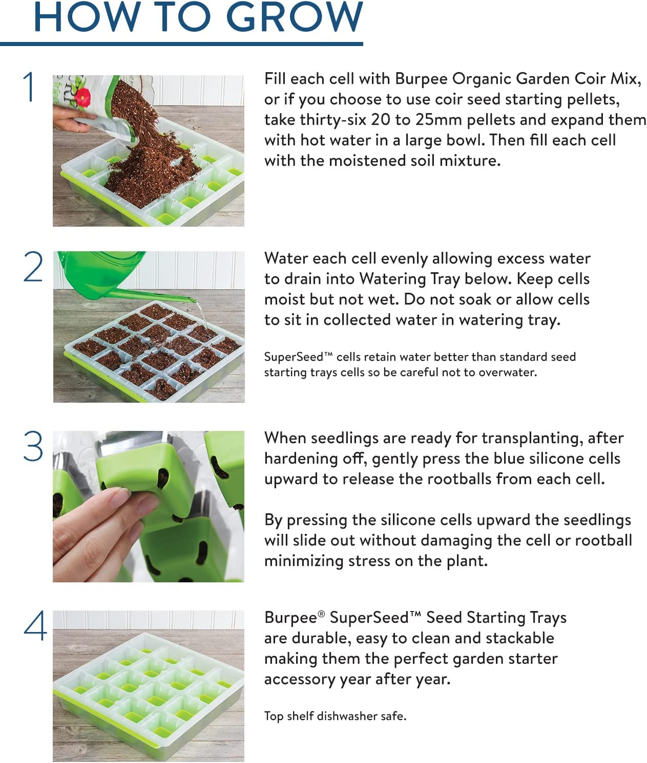 Burpee Superseed Seed Starting Tray | 36 Cell Reusable Seed Starter ...