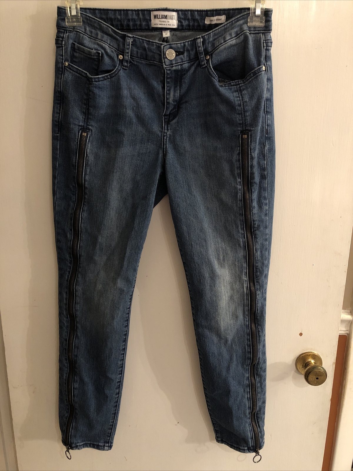 WILLIAM RAST High-Rise Ankle Skinny Jeans Size 30/26 Zipper Leg | eBay