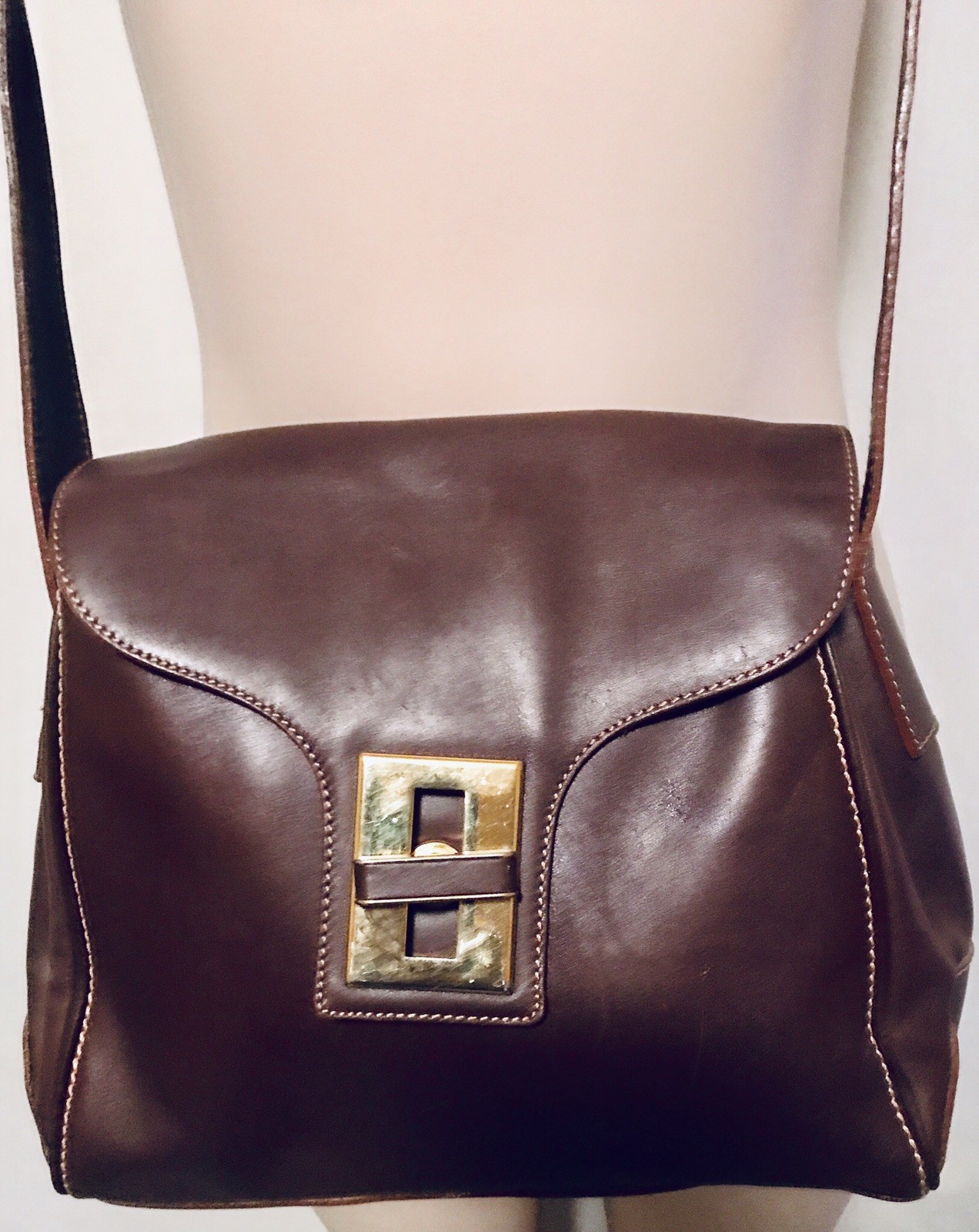 CB Pelletterie 3-Sectional Leather Crossbody Purse Ba… - Gem