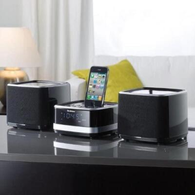 Brookstone iDesign Stack 649210 FM STEREO iPHONE iPOD iPHONE Clock ...